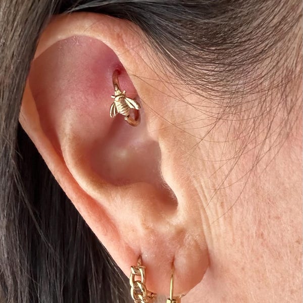 Bee Belly Button Ring, Gold Filled Belly Button Hoop, Small Belly ...