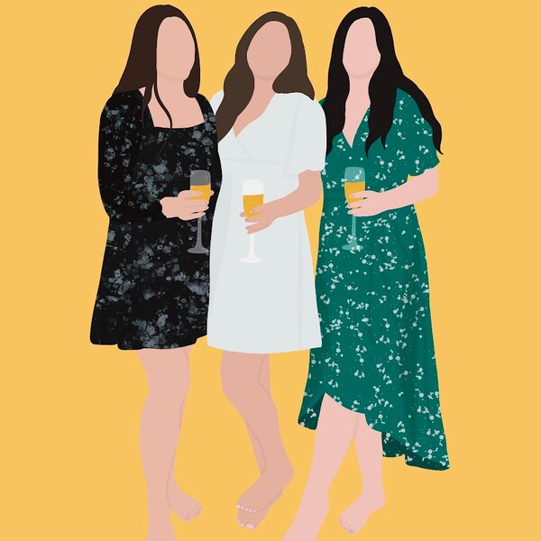 BEST FRIEND PORTRAIT, Custom Portrait Drawing, Portrait From Photo ...