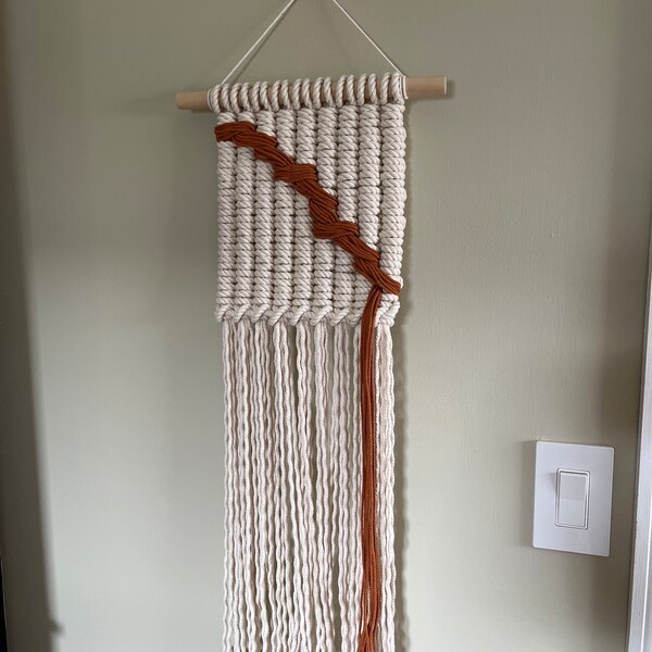 Large Macrame Wall Hanging, Modern Fiber Art Tapestry, Asymmetrical ...