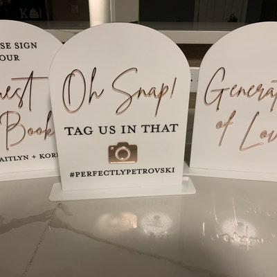 3D Arched Wedding Sign TRIO / Bundle Wedding Signs / Three - Etsy