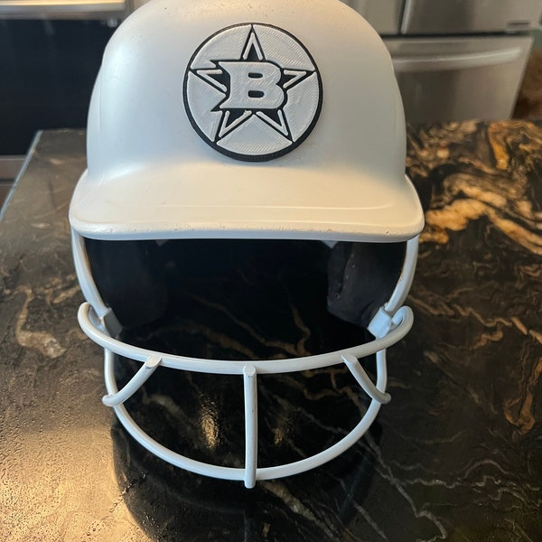 Custom 3D Baseball Helmet Decals - 3D Printed Team Logo & Number Raised ...