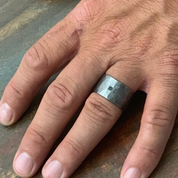 Wide Mens Ring Silver, Mens Wedding Band, Mens Promise Ring Silver ...