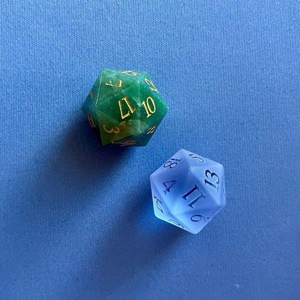 Full Dnd Dice Set Satin Finish Dice Rainbow Matt Glass Dnd Gift D20 ...