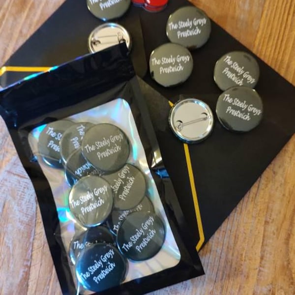 Personalised Pin Badges — Custom Images & Text - Etsy