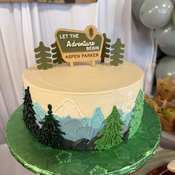 Let the Adventure Begin Cake Topper, National Park Cake Topper, Outdoor ...