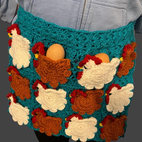 Nesting Hens Egg Gathering Apron, Crochet Pattern, No Sew, Egg Apron ...