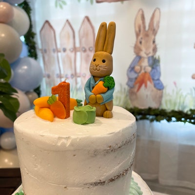 Peter Rabbit Bunny With Veggies Fondant Cake Topper - Etsy