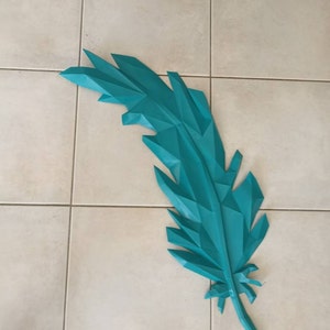 Papercraft DIY Feather , Papercraft 3d Feather, Dxf Feather Drawing, 3D ...