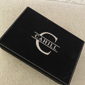 Personalized Engraved Leather Gift Box Custom Gift for Keepsake Storage ...