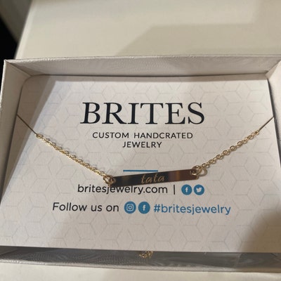 Skinny MINI Bar Necklace, Personalized Gold Bar, Customized Gold Bar ...