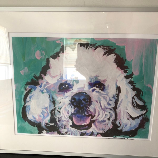 Poochon Portrait Art Print of Pop Art Painting Bright Colorful Poodle ...