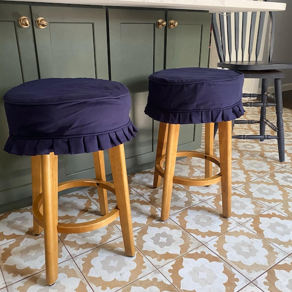 Round Bar Stool Slipcover With Knife Pleats - Etsy