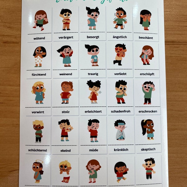 Feelings Wheel & List Emotions for Kids Printable Handouts Emotion ...