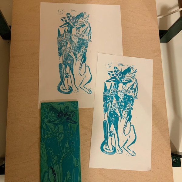 A3, A4, A5, Legal Size Linocut Printing Hand Lever Press Machine, Lino Cuts, Cutting Printing ...