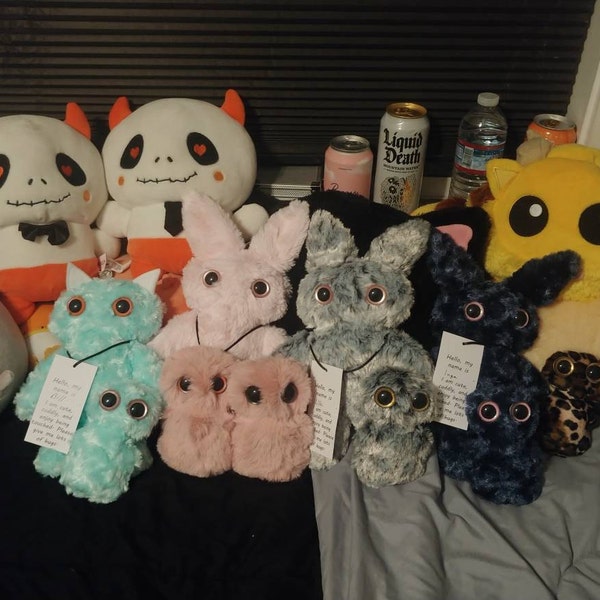 YY16, Small Cute Monster Plush Plushie Stuffie W/ Long Shaggy Yellow ...