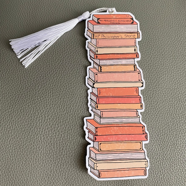 Bookmark Book Tracker, Book Stack, Double Sided, 34 Books to Fill per ...