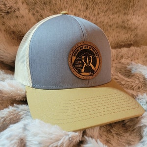Custom Leather Patch Hat Laser Cut & Engraved Sewn on | Etsy