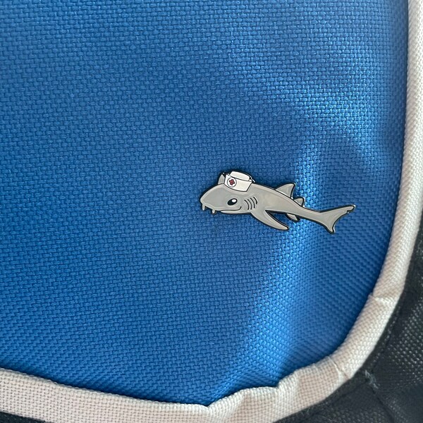 Nurse Shark Pin & Free Sticker, Nurse Week Gift - Etsy
