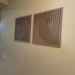 Mountain Wood Wall Art Geometric Mountains Mountain Wall - Etsy