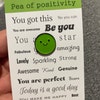 Pea of Positivity Enamel Pin - Cute Green Pea, Positive Enamel Brooch ...