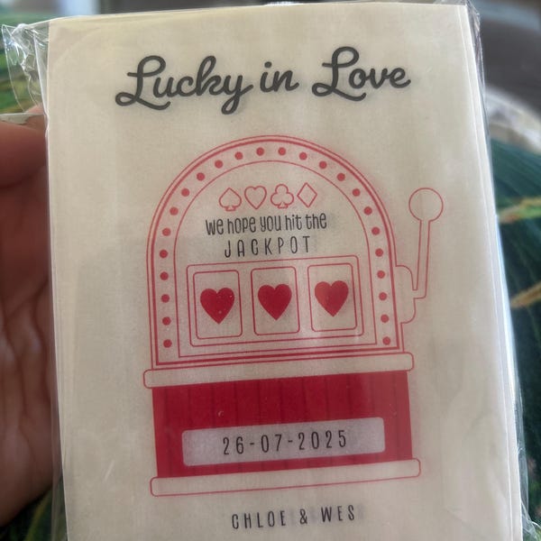 Personalised Wedding Scratch Card Favour Packets | Lotto Ticket Holder ...