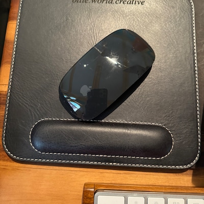 Personalized Top Grain Leather Mousepad With Wrist Rest, Hand Crafted ...