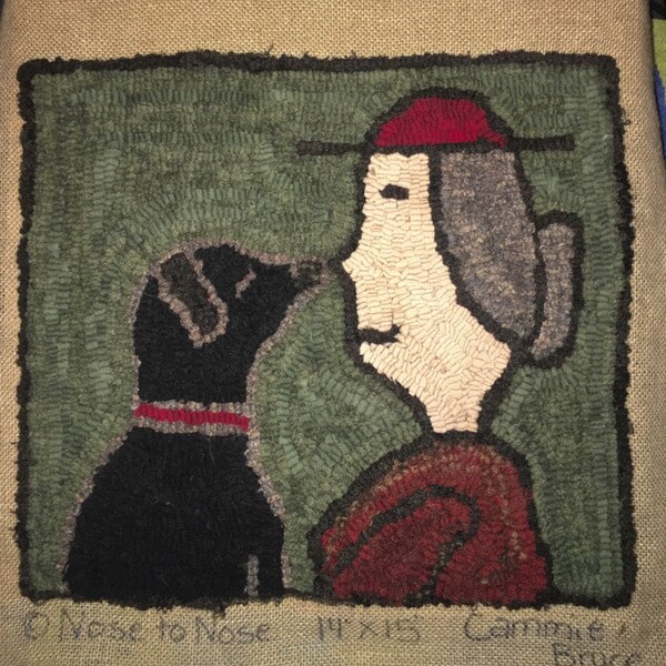 Primitive Rug Hooking Pattern-nose to Nose - Etsy