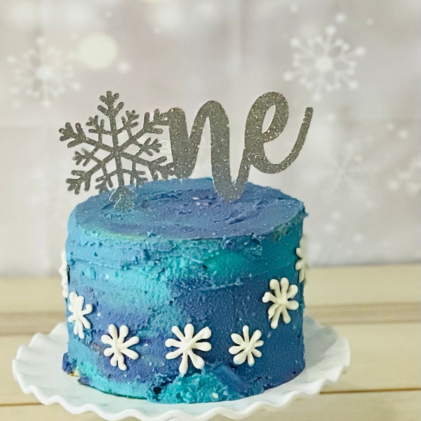 Snowflake Cake Topper, One Cake Topper, First Birthday Cake Topper ...