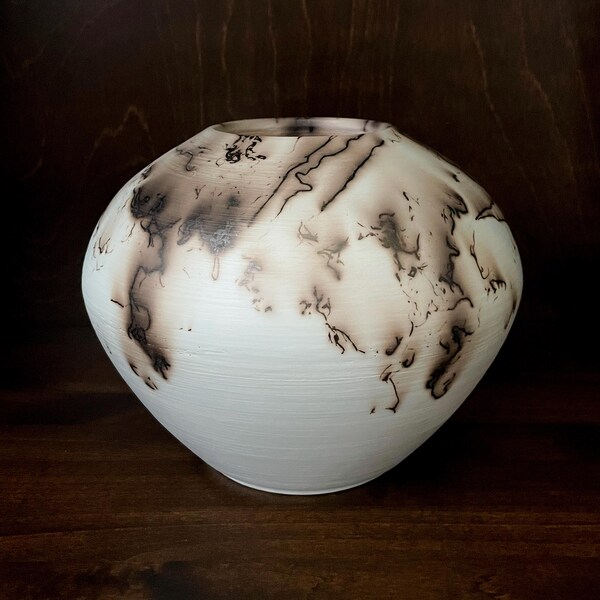 Raku Pottery With Striped Crackle Glaze. Orange and Brown. - Etsy