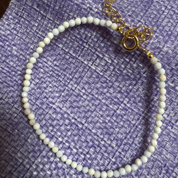 African Turquoise Anklet, 2mm Beads Natural Turquoise Anklet, Healing ...