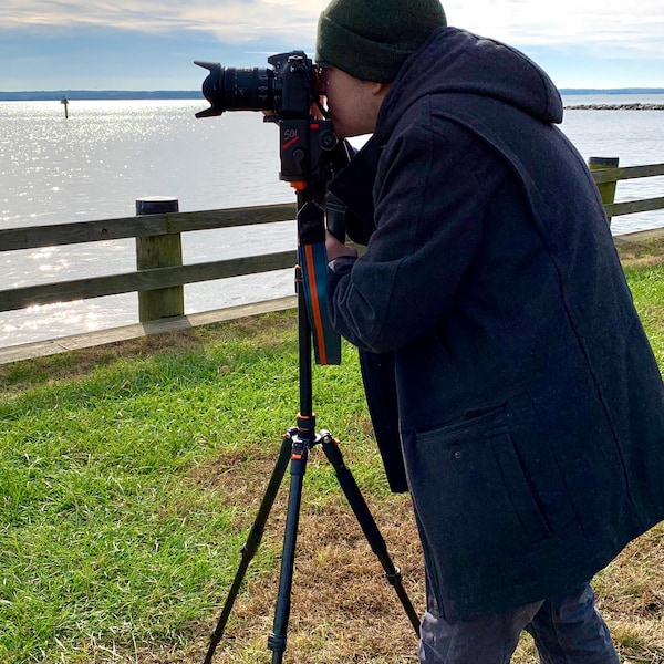 The Midnight Blue & White Hippie Weave Camera Strap Boho Woven Navy and ...