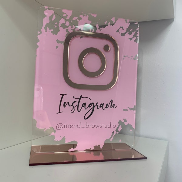 Custom Acrylic Instagram Sign for Business Reception - Social Media ...