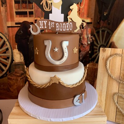My First Rodeo Birthday. My First Rodeo Cake Topper. Cowboy Cake Topper ...