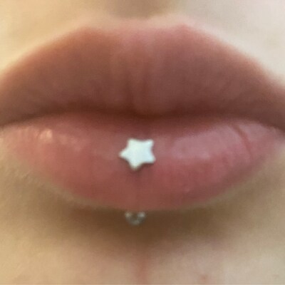 16g Titanium Internal Thread Star and Gem Curved Barbell Rook Eyebrow ...