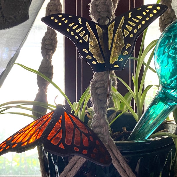 Stained Glass Monarch Butterfly Pattern With Foil Overlay Guide and PNG ...