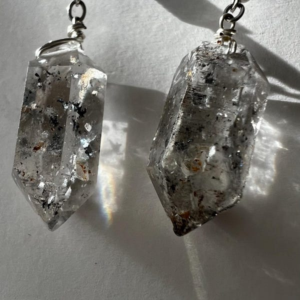 Clear Quartz Crystal Necklace, Wire Wrapped Gemstone Pendant With Free ...