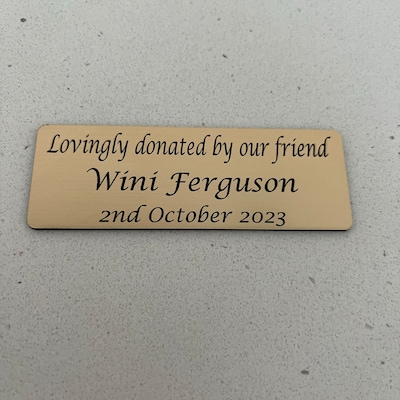 Memorial Name Plate Brass Colour Coffin Urn Name Plate Memorial Funeral ...
