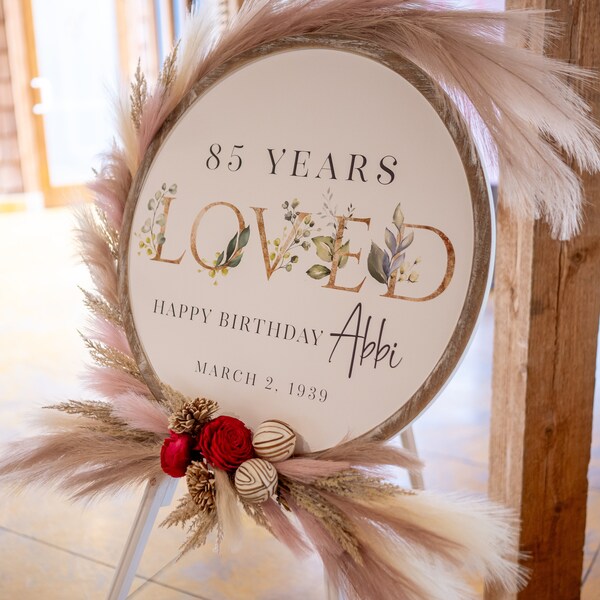 85th Birthday Party Welcome Sign - 85 Years Loved Printable Poster ...