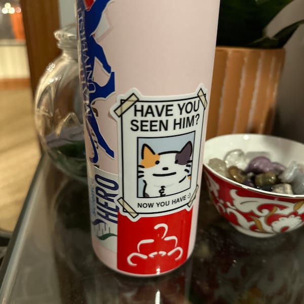 Have You Seen Him? 3" Cat Sticker - Furry Animal- Durable & Waterproof ...