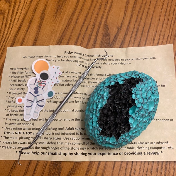 Picky Party Fully Covered Caribbean Blue Picking Stone Fidget - Etsy