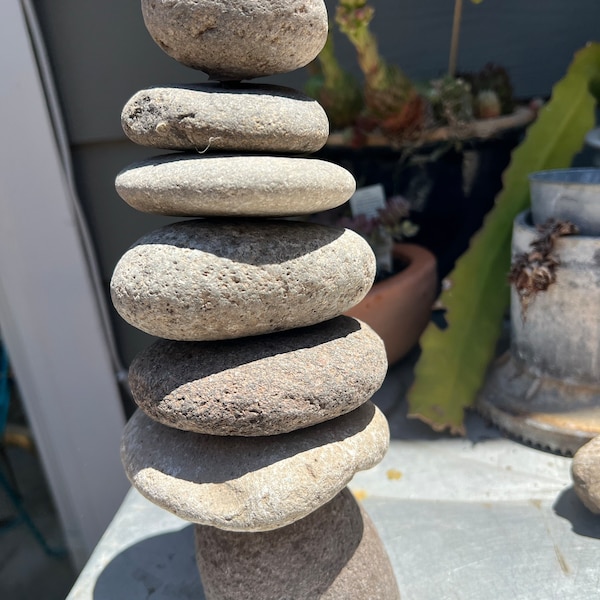 7-stone Cairn Garden Statue | Stone Statues | Garden Art | Outdoor ...