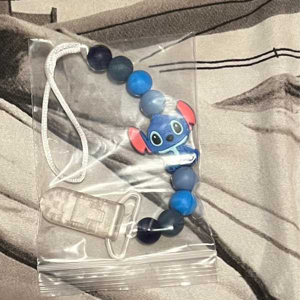 Stitch/ Angel Pacifier Clip - Etsy