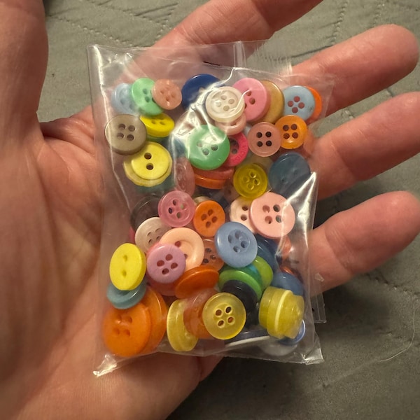 100 Small Button Mix Rainbow Color Mix, Assorted Small Sizes, Art ...
