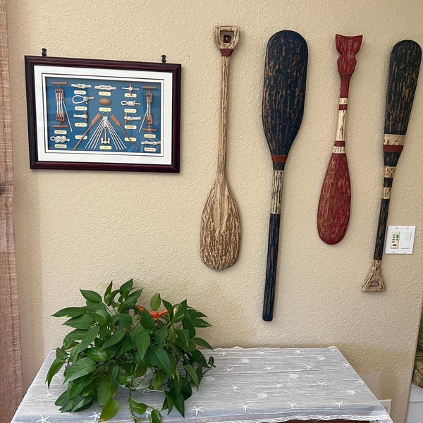 Leather Vertical Paddle Display Hanger, Canoe Row Hook, Wall Hanging ...