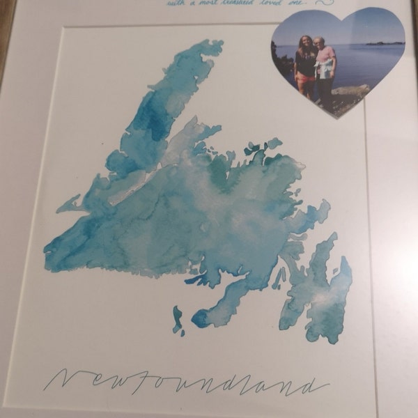 Newfoundland Map, Newfoundland Art, Newfoundland Wall Art, Watercolor ...