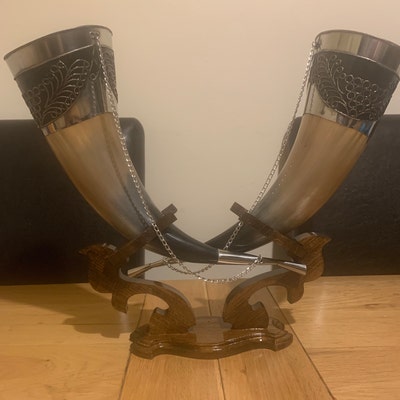 Drinking Horns With Stand for Wedding,viking Drinking Horn,groomsmen ...