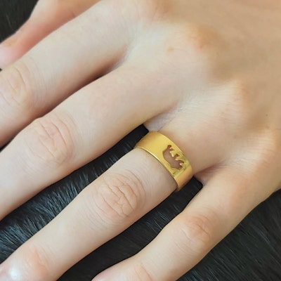 Bear Couple Set Promise Ring Bear Jewelry, Bear Ring, Alternative ...