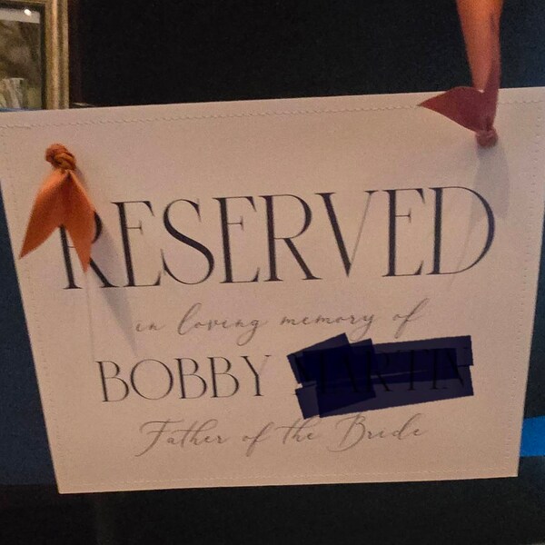 Personalized Reserved in Loving Memory of Name and Relationship Seat ...