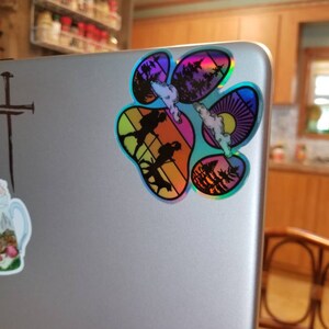 Paw Print Sticker, Holographic Dog Sticker, Hiking Vinyl Sticker, Dog ...