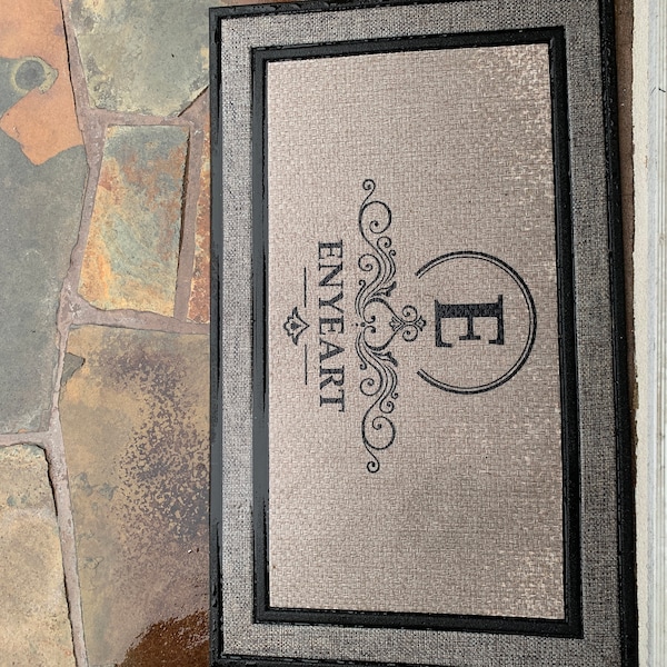 Monogram Custom Family Last Name Doormat Welcome Mat - Personalized ...